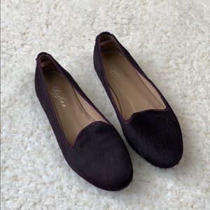 Lillybee | Shoes | Lillybee Dark Purple Calf Hair Flat Loafers 37 ...